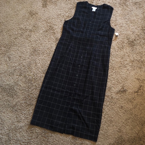 Talbots | Dresses | Nwt Talbots Blackwhite Button Down Maxi Dress ...